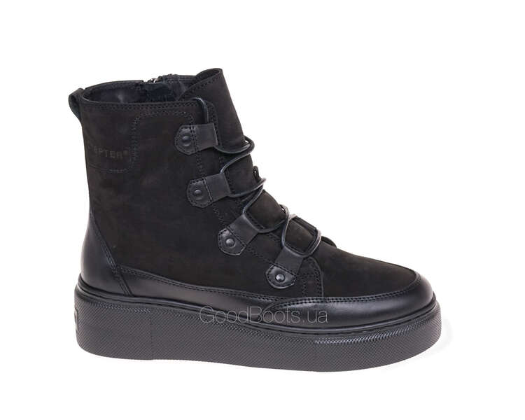 Ботинки STEPTER 8012/BLACK/LICO+NUBUK